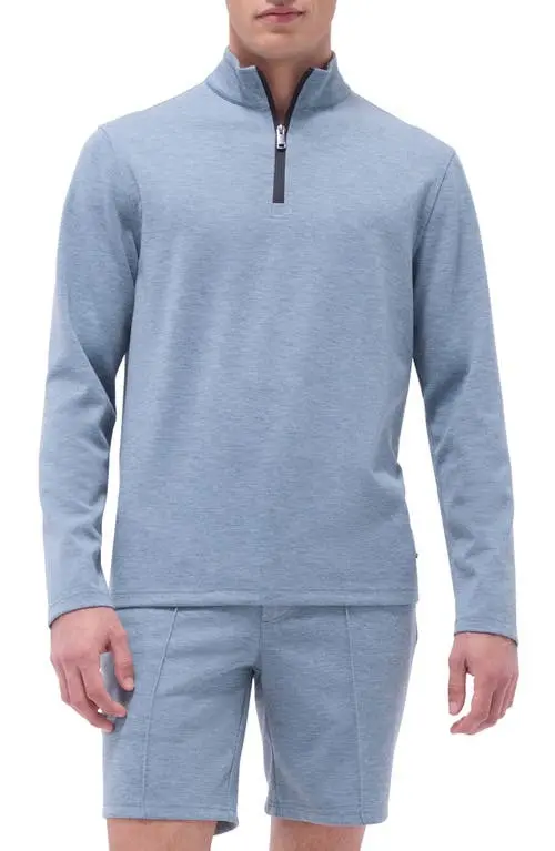 Bugatchi Quarter Zip Performance Pullover - Shark