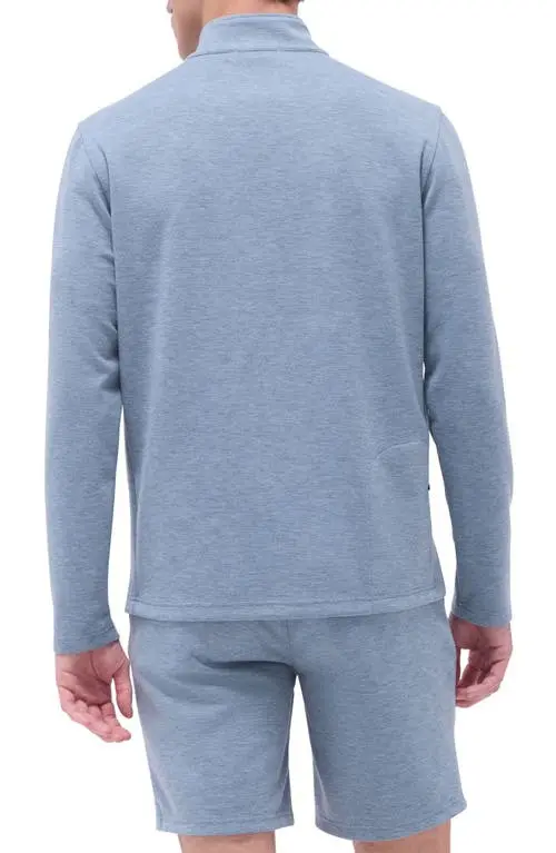 Bugatchi Quarter Zip Performance Pullover - Shark