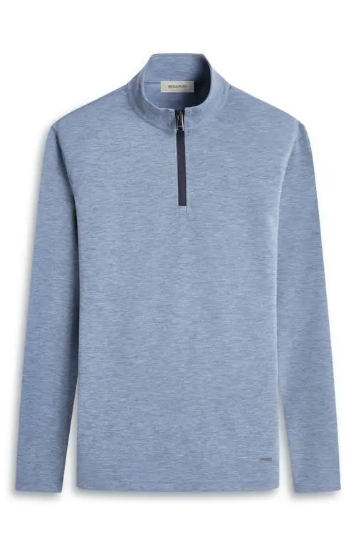 Bugatchi Quarter Zip Performance Pullover - Shark