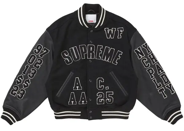 Supreme Praises Varsity Jacket - Black