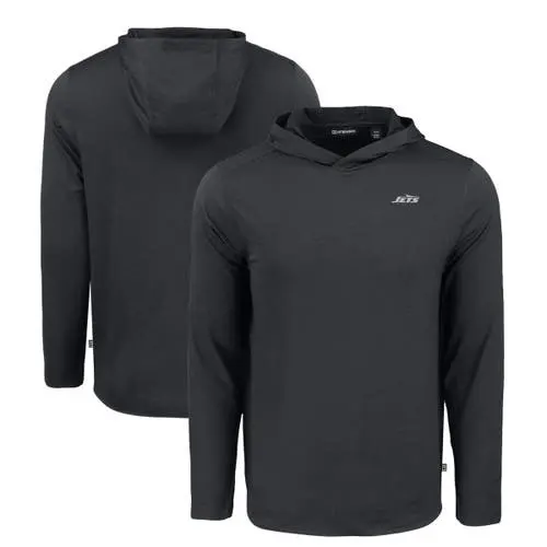 Cutter & Buck New York Jets Monochromatic Logo Coastline Epic Comfort Eco Recycled Long Sleeve Hoodie T-shirt - Black