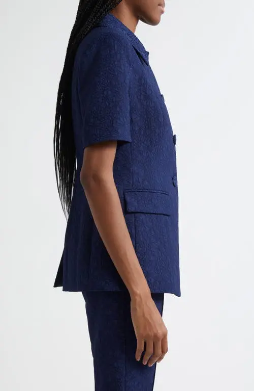Veronica Beard Bodie Embroidered Dickey Jacket - Navy