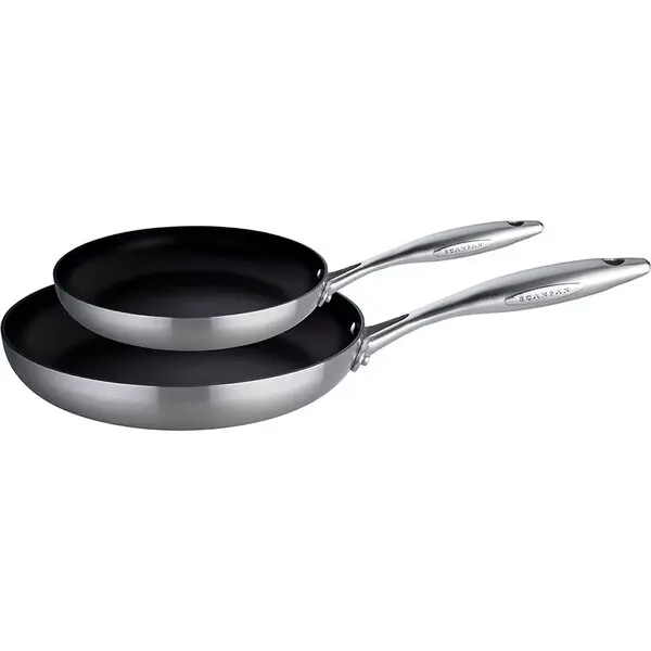 SCANPAN Ctx 2 Piece Nonstick Fry Pan Set, 8" & 10.25 - Silver