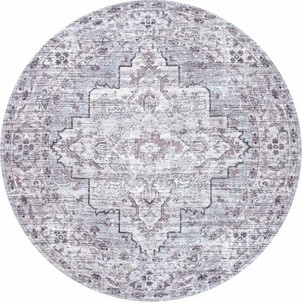 JONATHAN Y Didim Boho Medallion Machine-washable Round Area Rug