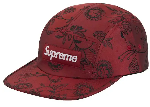 Supreme Floral Jacquard Camp Cap - Red