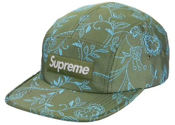 Supreme Floral Jacquard Camp Cap - Green