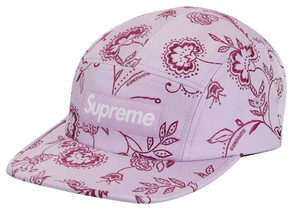 Supreme Floral Jacquard Camp Cap - Purple