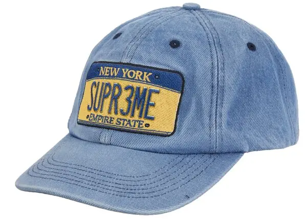 Supreme License Plate 6-panel Cap - Denim
