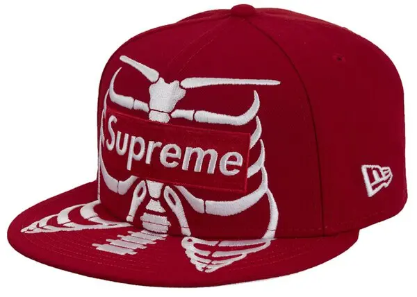 Supreme Bones Box Logo New Era 59fifty Cap - Red
