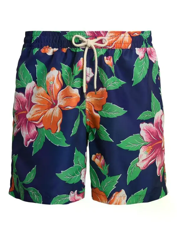 Polo Ralph Lauren Floral-print Swim Shorts - Blue