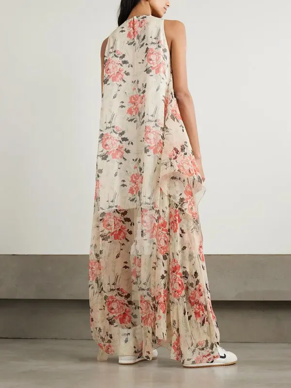 Loewe Asymmetric Floral-print Maxi Dress