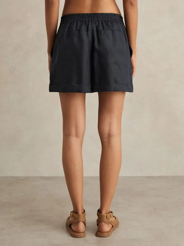 REISS Cara Linen Shorts