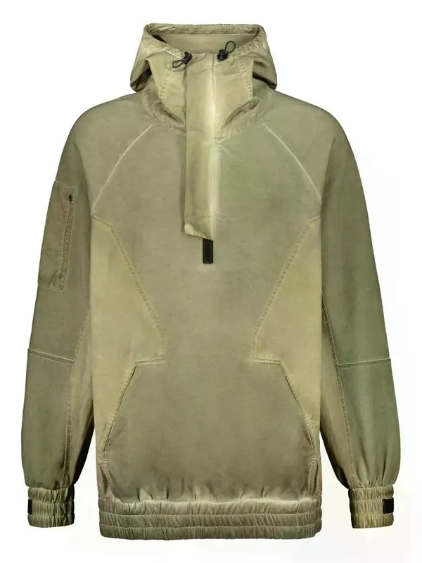 ISO.POETISM Panelled Hoodie - Green