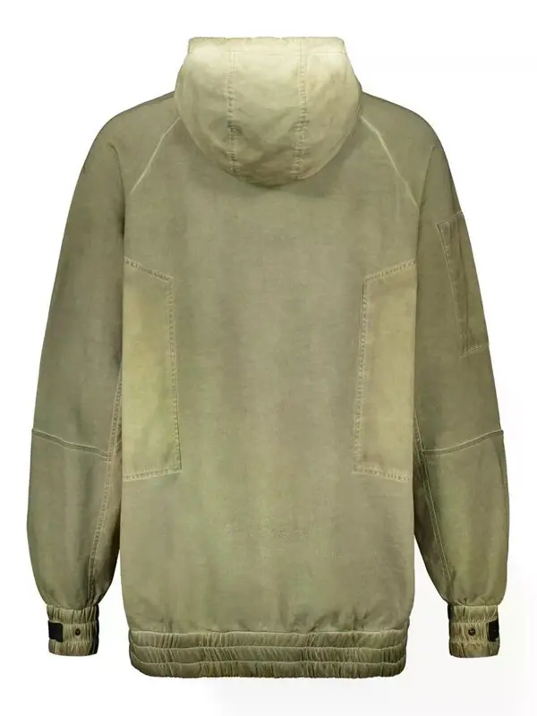 ISO.POETISM Panelled Hoodie - Green