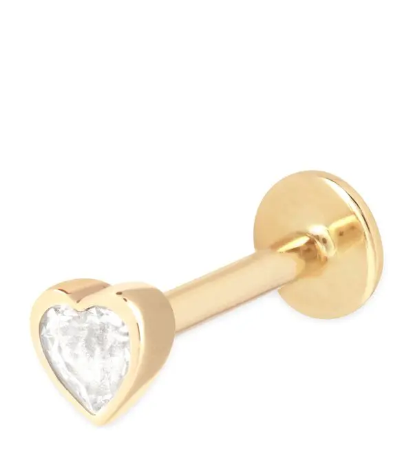 ASTRID & MIYU Yellow And Topaz Heart Earring - Gold