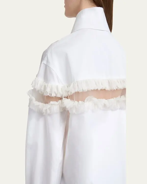 Alexander McQueen Ruffle-inset Button-down Blouse