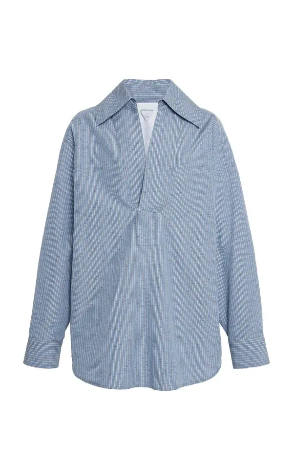 Bottega Veneta Oversized Cotton-linen Shirt - Blue