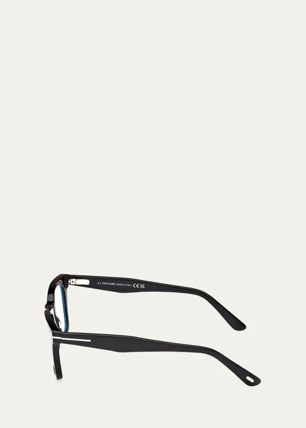 TOM FORD Acetate Square Glasses With Clip-on Sun Lenses