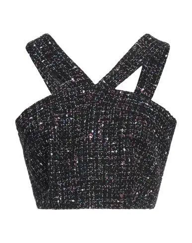 Sandro Tweed Crop Top - Black
