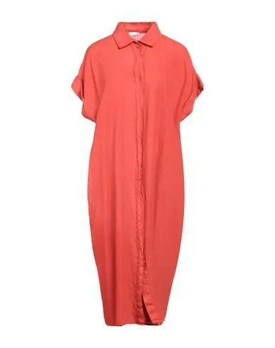 Rossopuro Midi Linen Shirt Dress - Orange