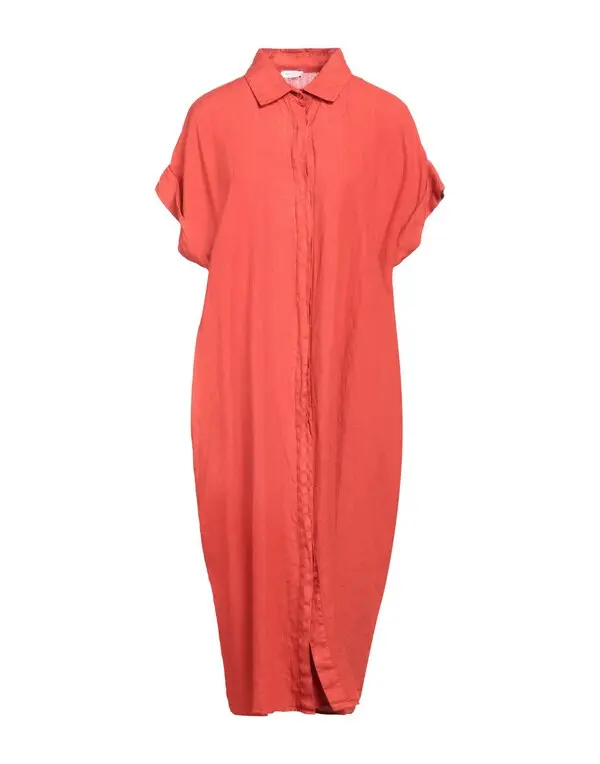 Rossopuro Midi Linen Shirt Dress