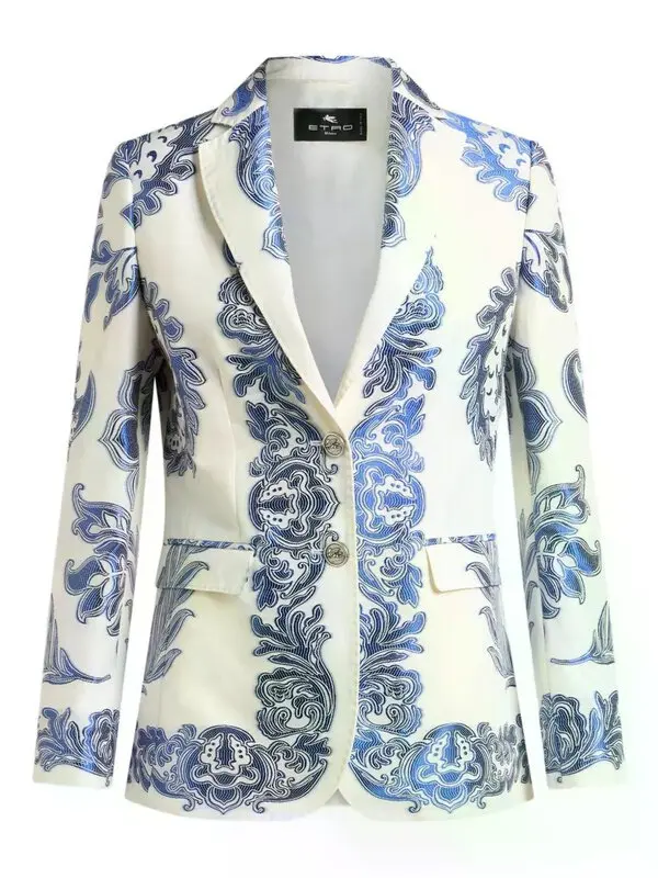 Etro Floral-print Blazer - White