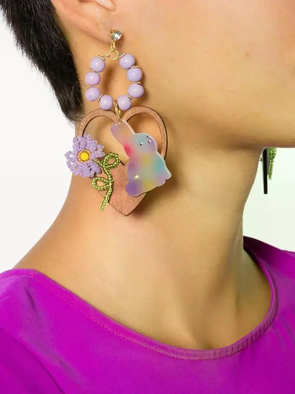 AMIR SLAMA Heart-motif Drop Earrings