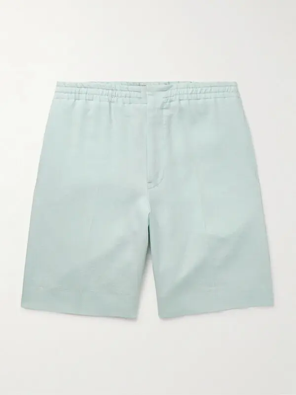 Zegna Straight-leg Linen Shorts - Blue
