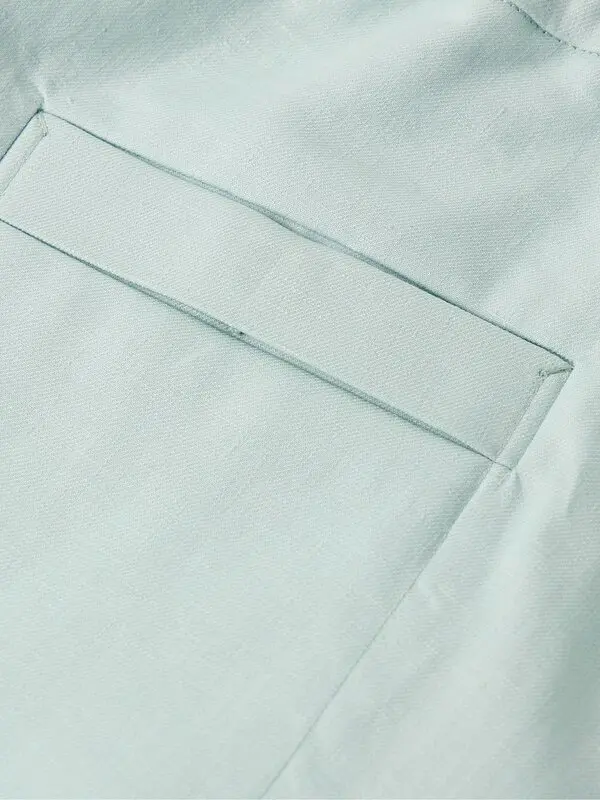 Zegna Straight-leg Linen Shorts - Blue