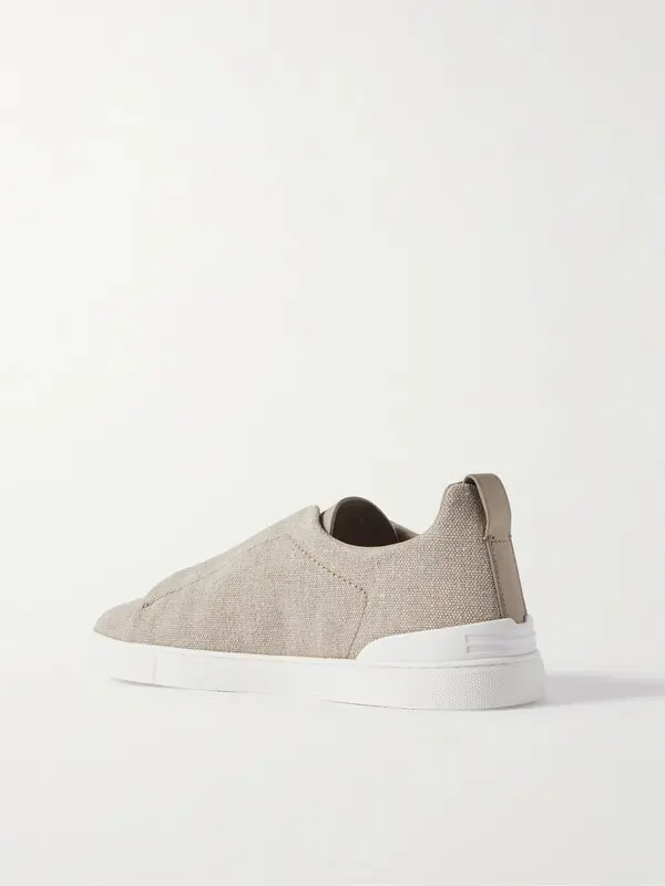 Zegna Triple Stitch™ Linen-canvas Slip-on Sneakers