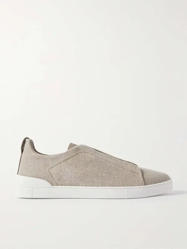 Zegna Triple Stitch™ Linen-canvas Slip-on Sneakers