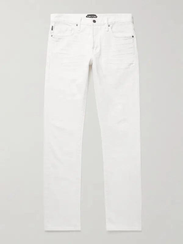 TOM FORD Slim-fit Straight-leg Selvedge Jeans - Neutrals