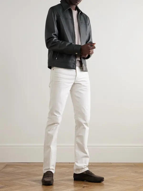 TOM FORD Slim-fit Straight-leg Selvedge Jeans - Neutrals