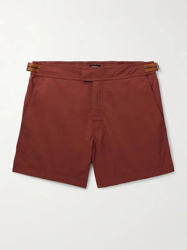 Zegna Rio Straight-leg Mid-length Swim Shorts - Red