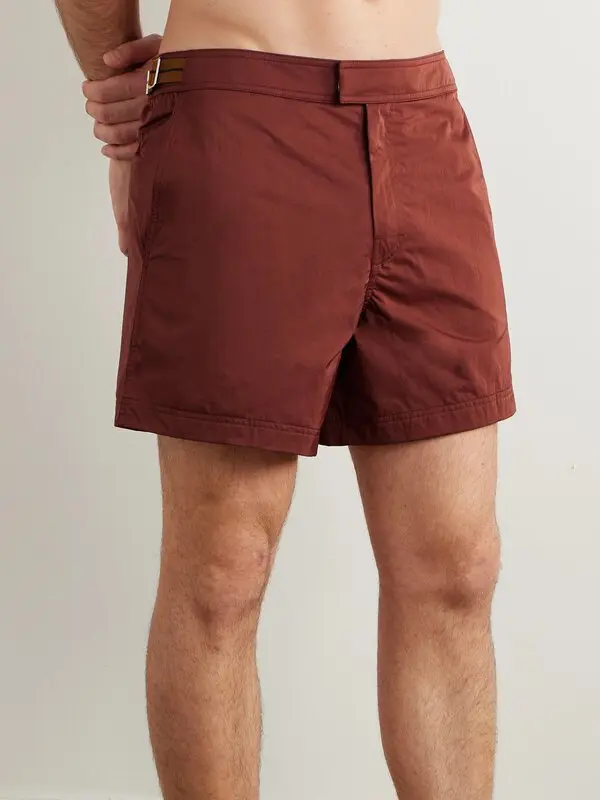 Zegna Rio Straight-leg Mid-length Swim Shorts - Red