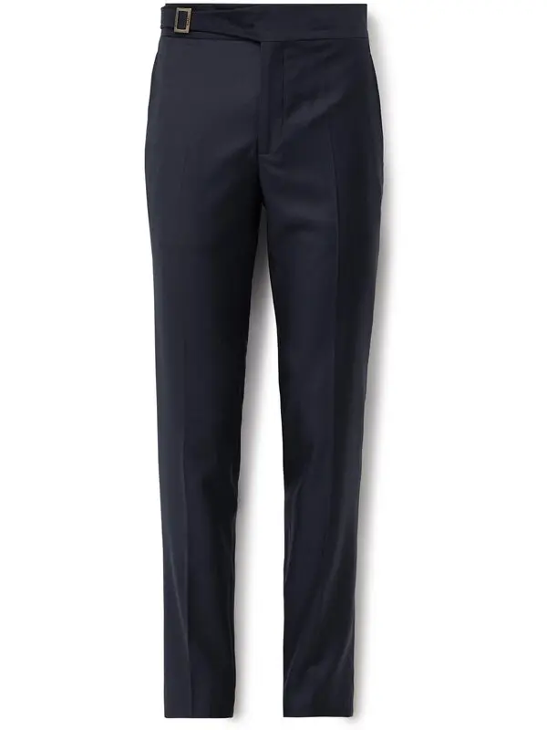 Rubinacci Genny Slim-fit Virgin Wool-twill Suit Trousers - Blue