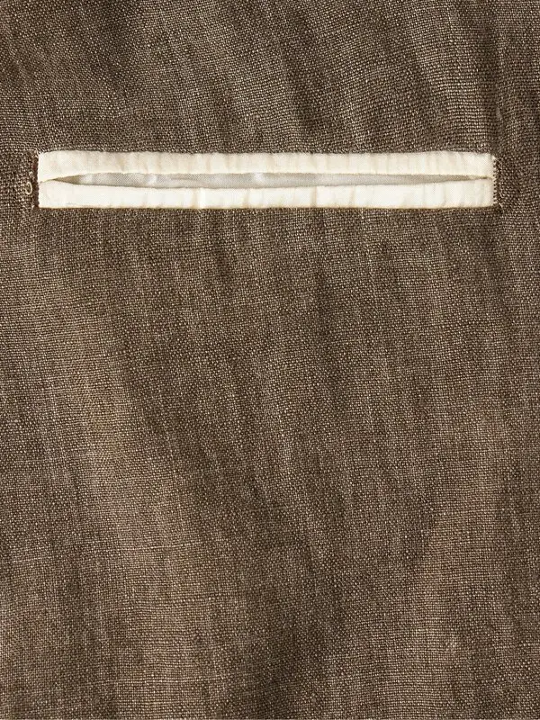 Rubinacci Unstructured Double-breasted Linen Suit Jacket