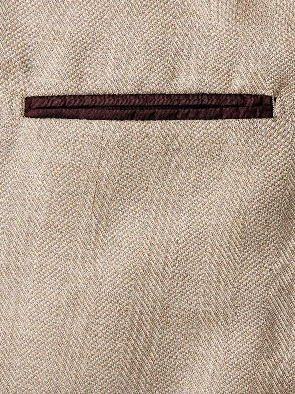 Rubinacci Unstructured Double-breasted Herringbone Virgin Wool, Silk And Linen-blend Blazer