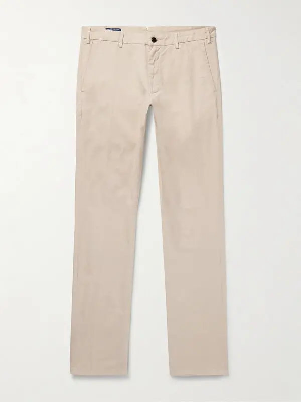Peter Millar Somerset Slim-fit Stretch Cotton And Linen-blend Trousers