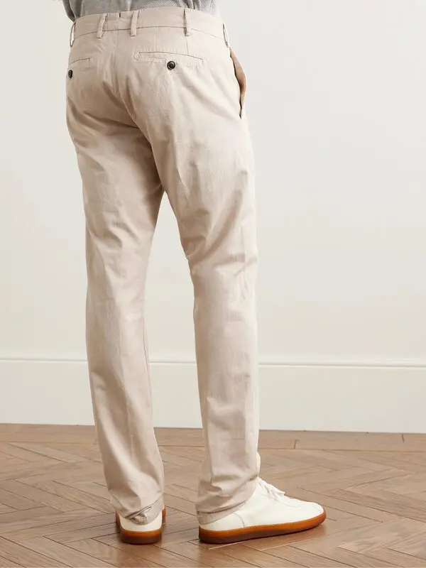Peter Millar Somerset Slim-fit Stretch Cotton And Linen-blend Trousers