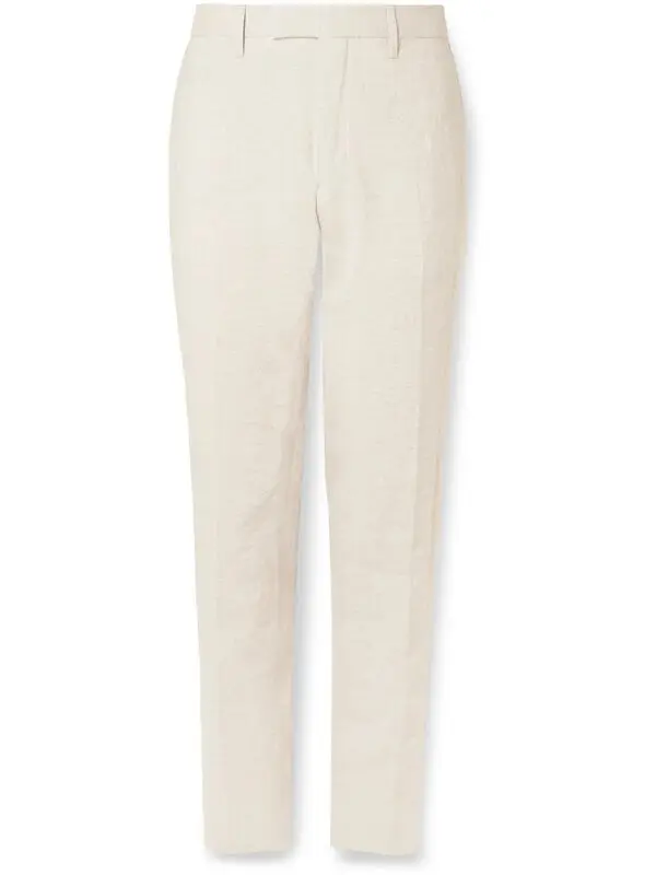 Mr P. Phillip Slim-fit Straight-leg Linen Suit Trousers - Neutrals