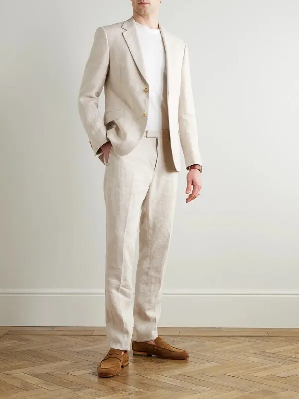 Mr P. Phillip Slim-fit Straight-leg Linen Suit Trousers - Neutrals