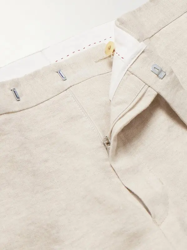 Mr P. Phillip Slim-fit Straight-leg Linen Suit Trousers - Neutrals