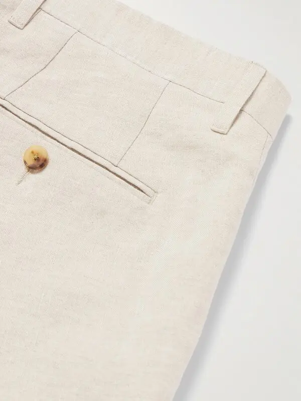 Mr P. Phillip Slim-fit Straight-leg Linen Suit Trousers - Neutrals
