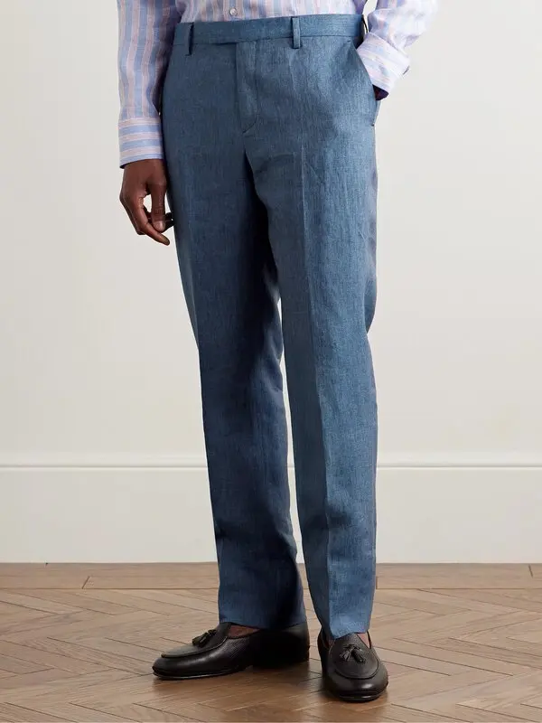 Paul Smith Slim-fit Tapered Linen Trousers