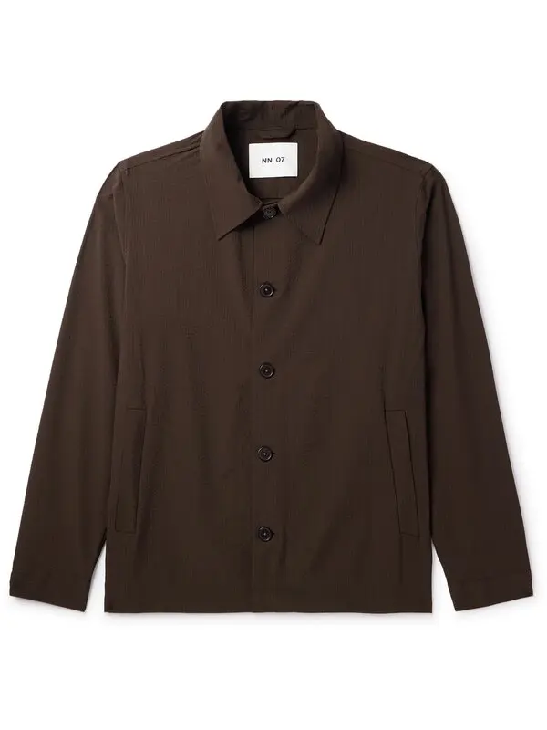 Nn07 Zander 1924 Striped Seersucker Overshirt