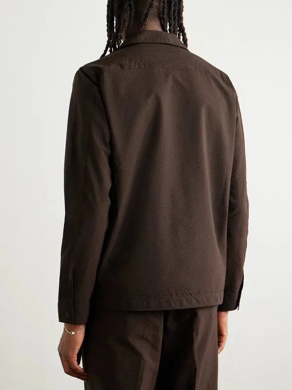 Nn07 Zander 1924 Striped Seersucker Overshirt