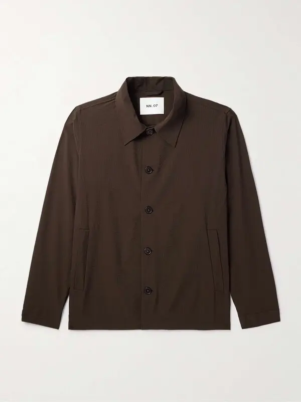 Nn07 Zander 1924 Striped Seersucker Overshirt