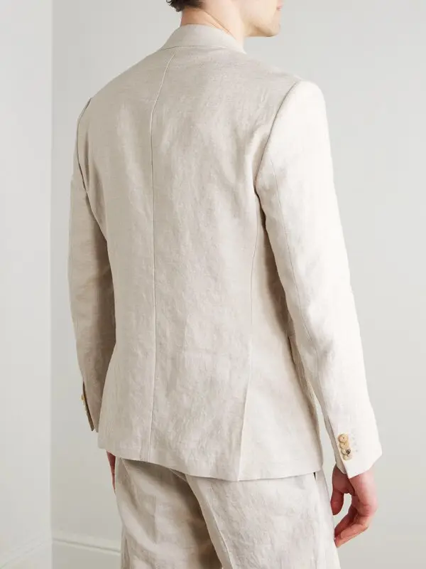 Mr P. Regular-fit Linen Suit Jacket - Neutrals