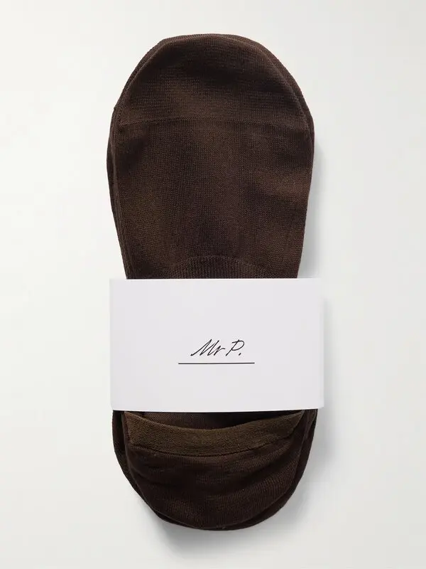Mr P. Three-pack Mercerised Cotton Invisible Socks